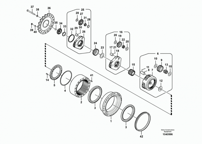 EC300D Excavator Gearbox Final Drive Luffing Gearbox VOE14599921