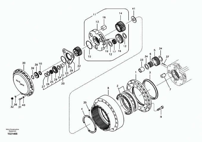 2nd Planetary Gear Carrier Assy EC360 EC290 Travel Gearbox Planet ...